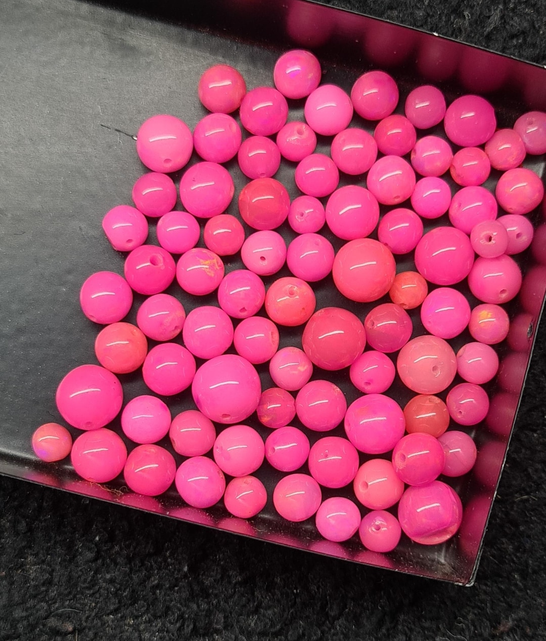 Pink Opal Balls Opal, Opal Balls Beads, Loose Pink Opal Balls, Drilled ...