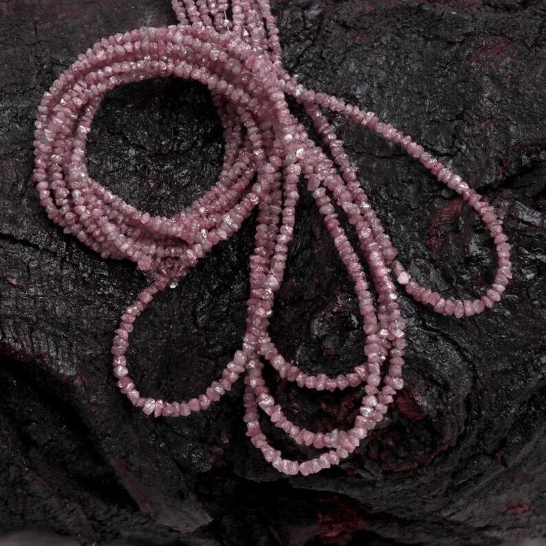 Pink Diamond Uncut Beads, Conflict Free Diamond Beads Strand,rough ...