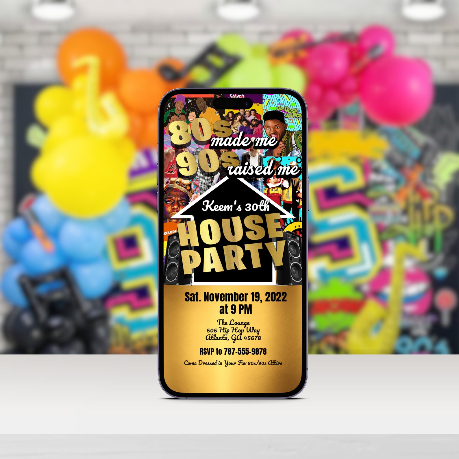 Throwback 80s 90s Digital Invitations 80s Made Me 90s Raised Me Hip Hop ...