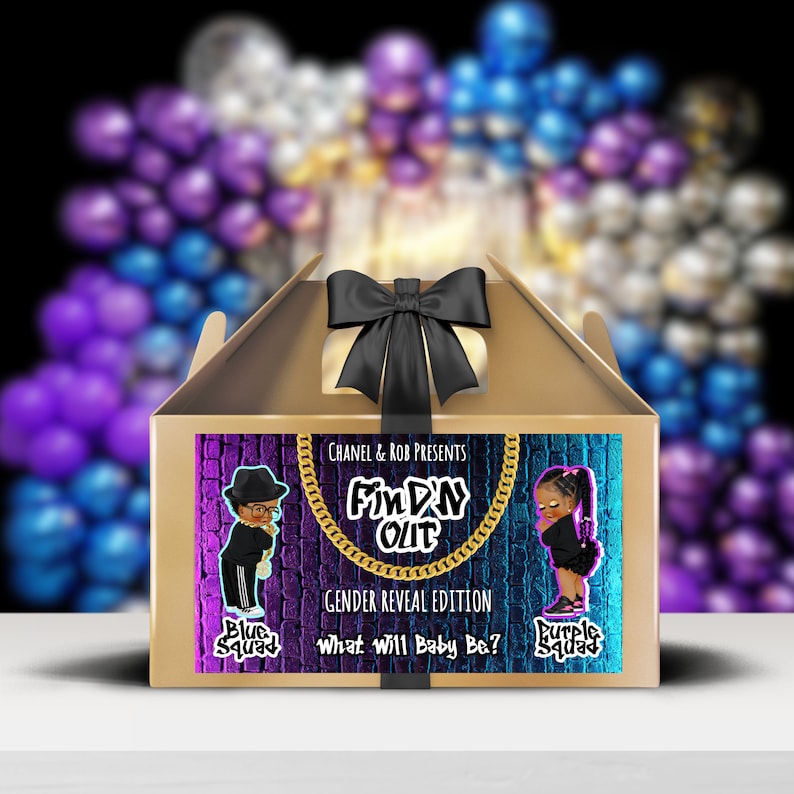 Find N Out Gender Reveal Hip Hop Reveal Hip Hop Baby Shower Purple and ...