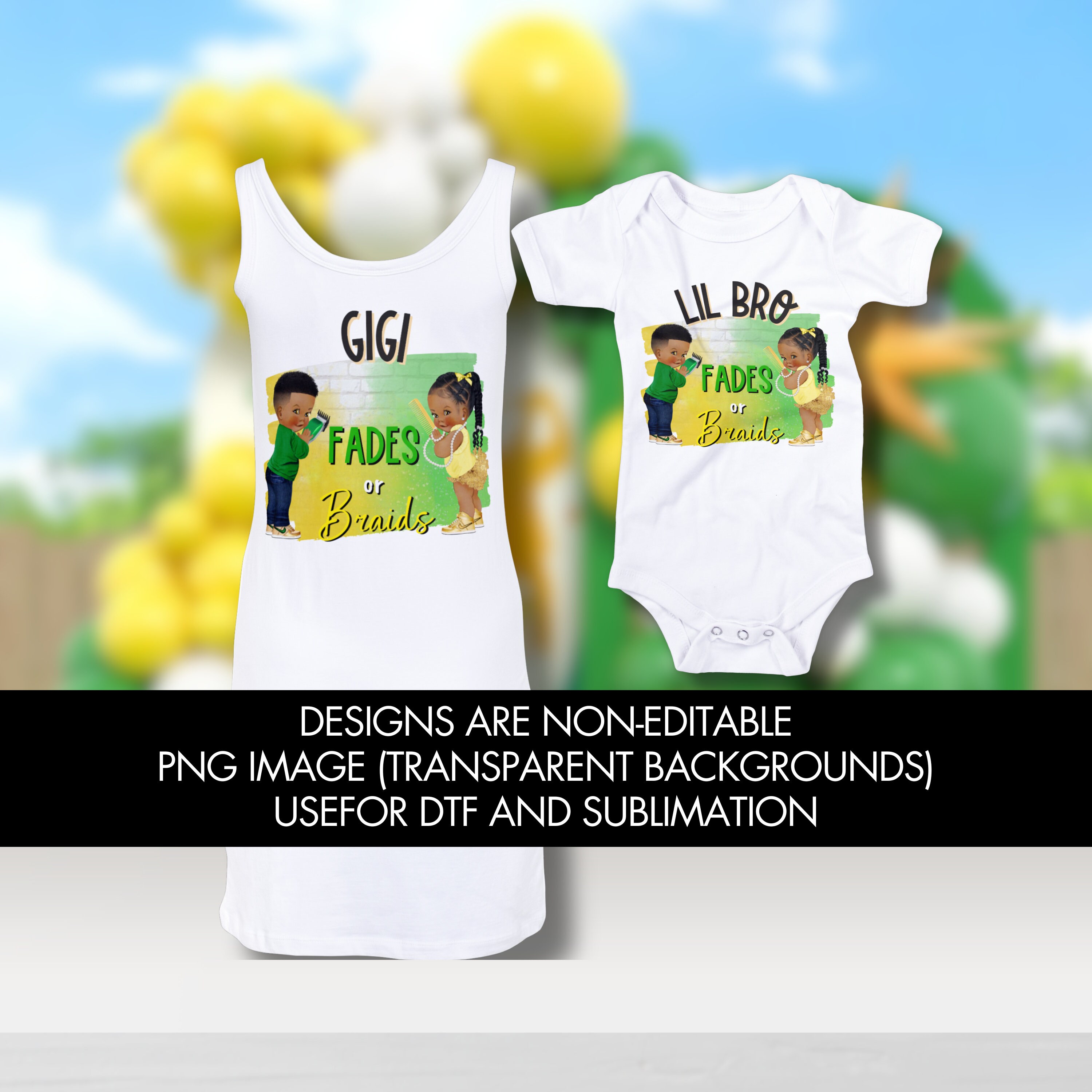 Fades or Braids Gender Reveal Shirts| Fades or Braids Yellow and Green ...