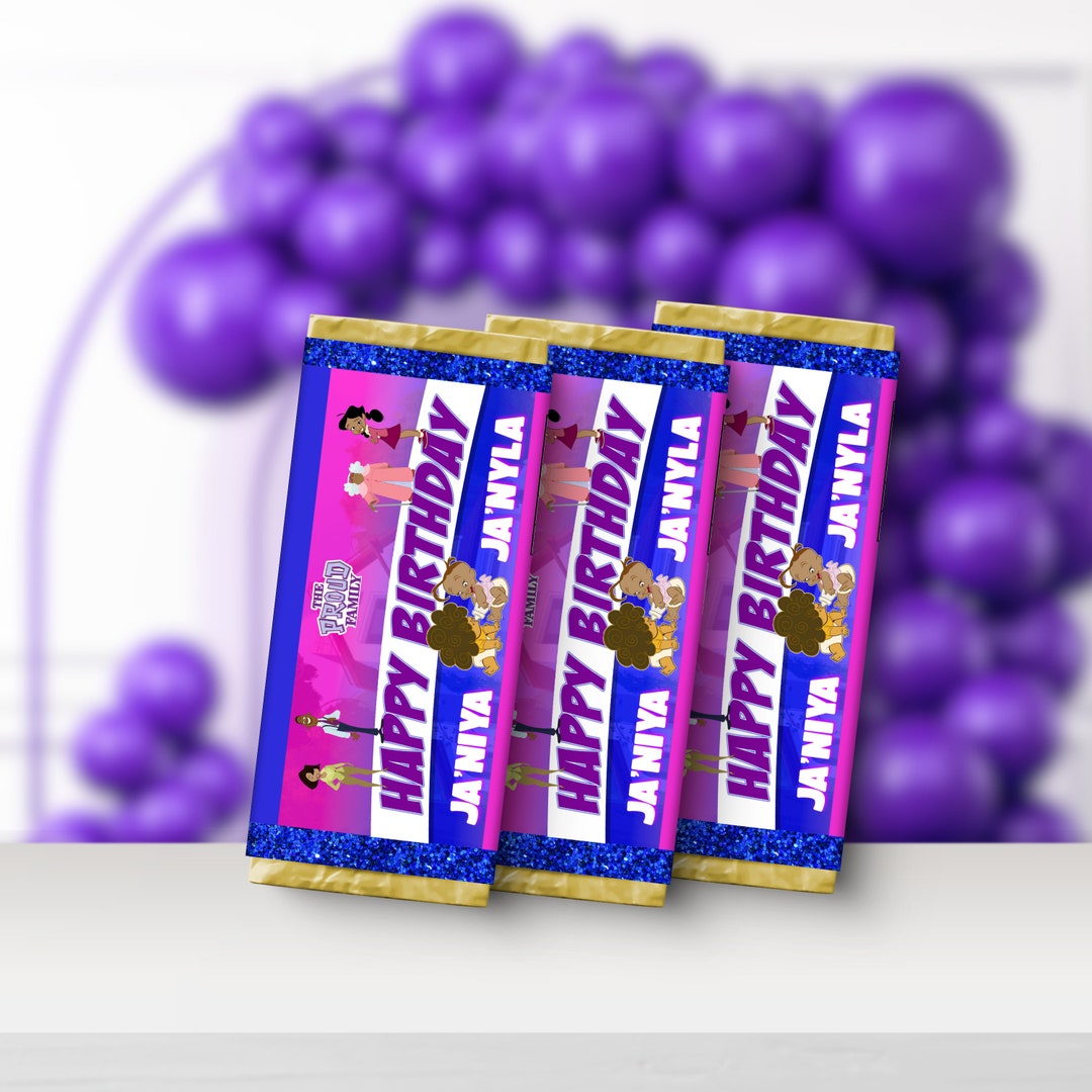 Proud Family Birthday Chocolate Bar Wrapper | Twins Birthday Party ...