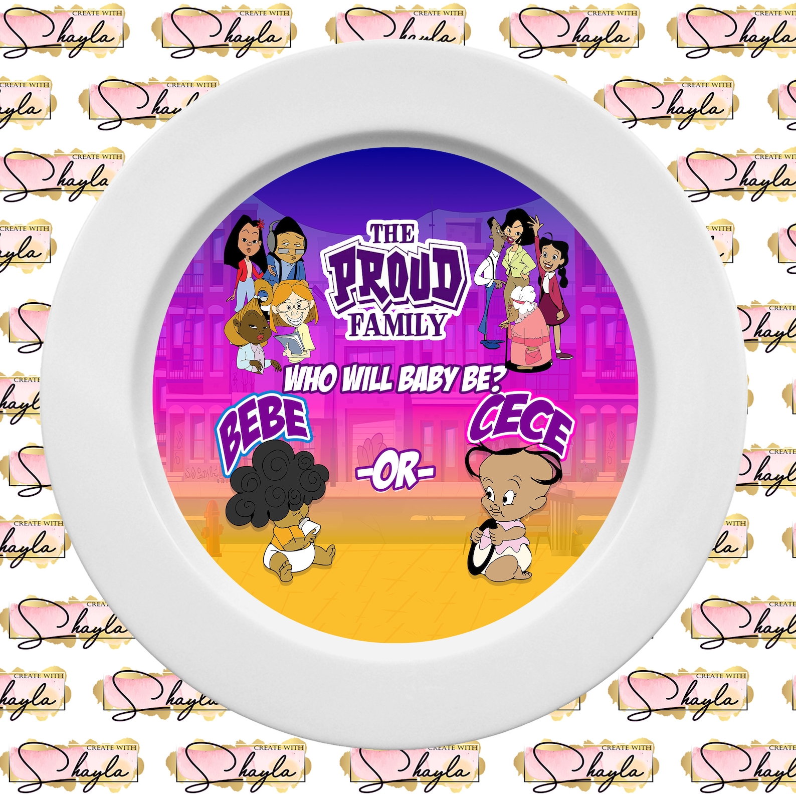 Proud Family Gender Reveal Plate Templates - Etsy