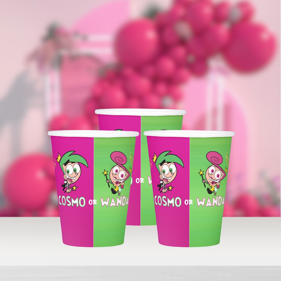 Fairly Odd Parents Cup Wrap Templates Cosmo or Wanda Green and Pink ...