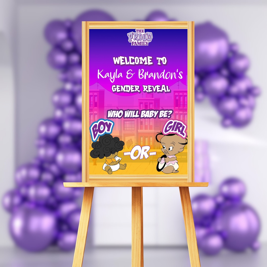 Proud Family Gender Reveal Welcome Poster Sign | Bebe or Cece Gender ...