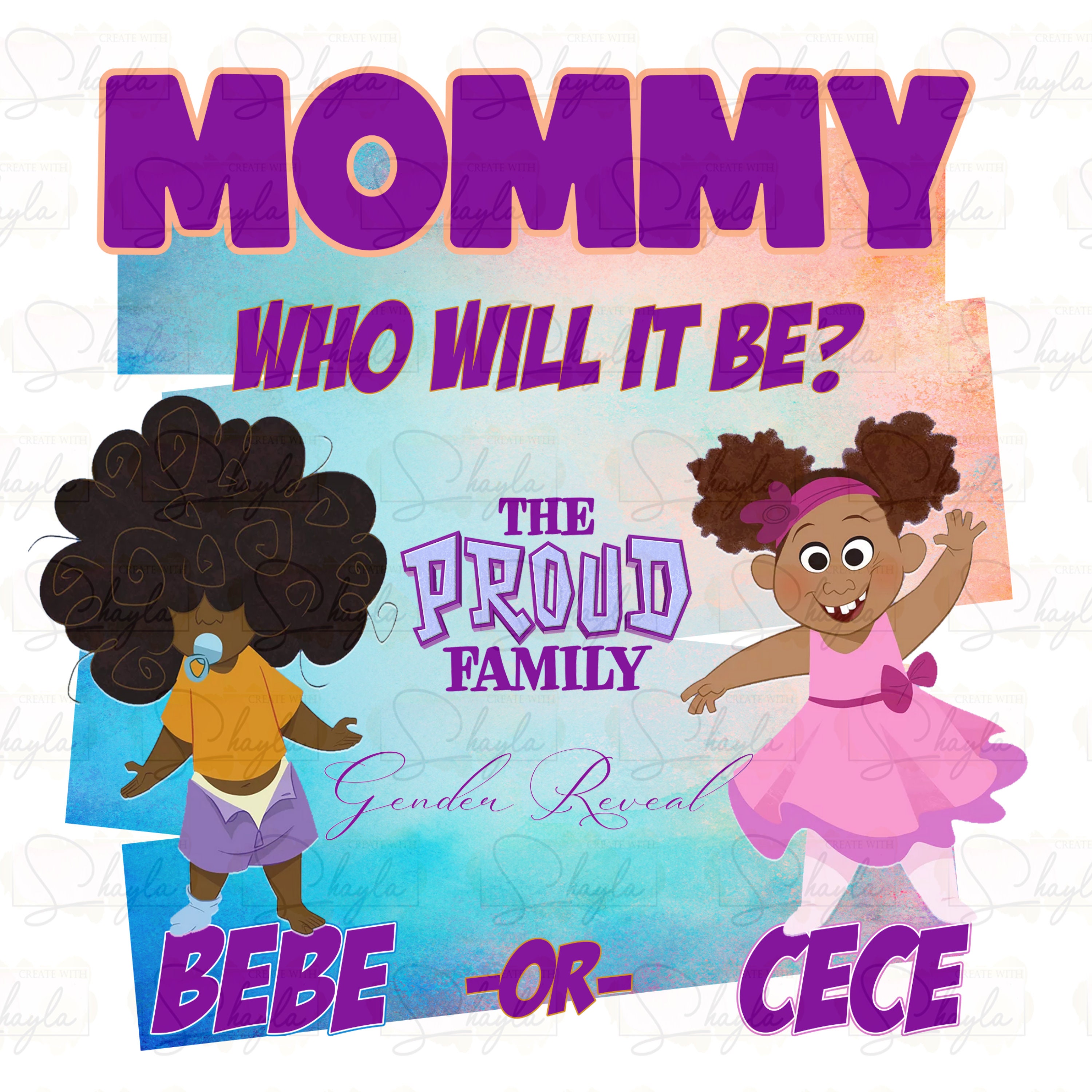 Proud Family 3 Gender Reveal Shirt Template DIGITAL FILE ONLY - Etsy