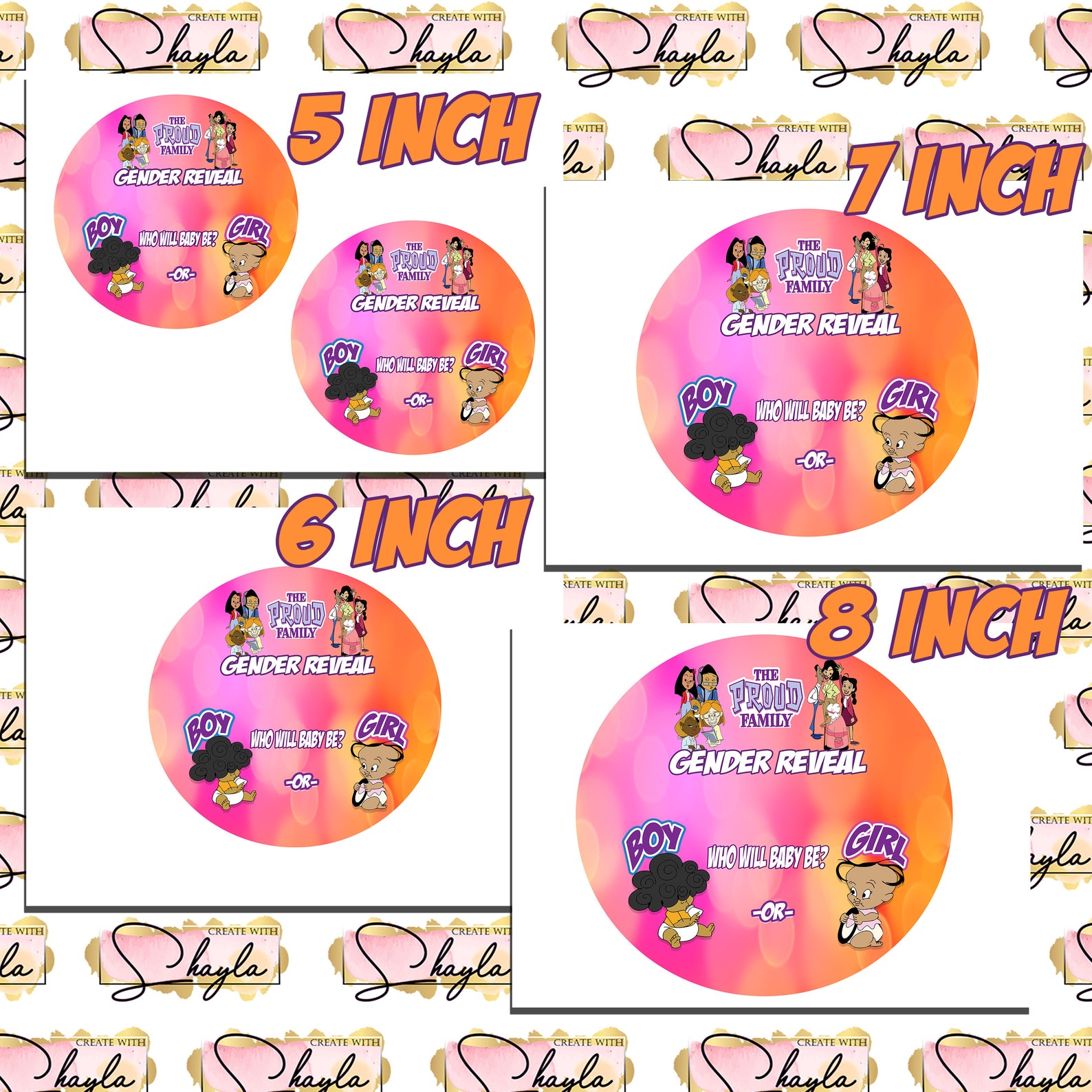 Proud Family Gender Reveal Plate Templates - Etsy