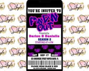 Find N Out Gender Reveal Invitation, Custom Digital Gender Reveal ...