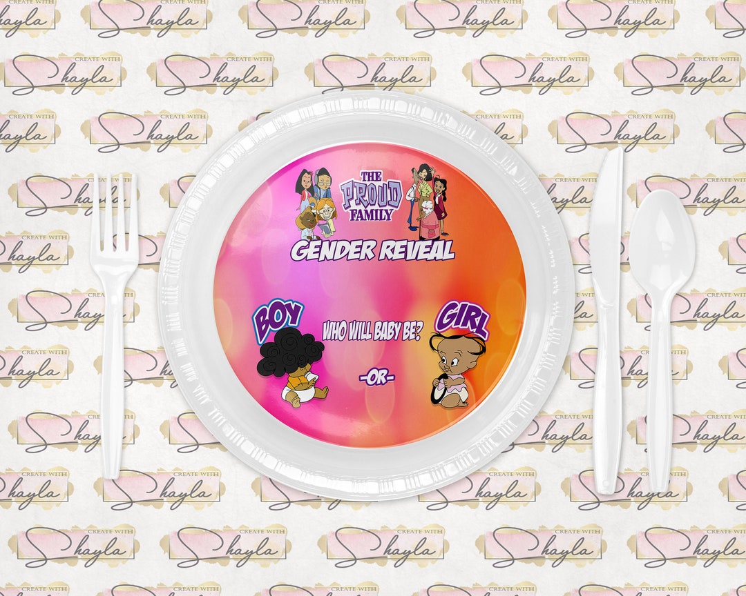 Proud Family Gender Reveal Plate Templates - Etsy