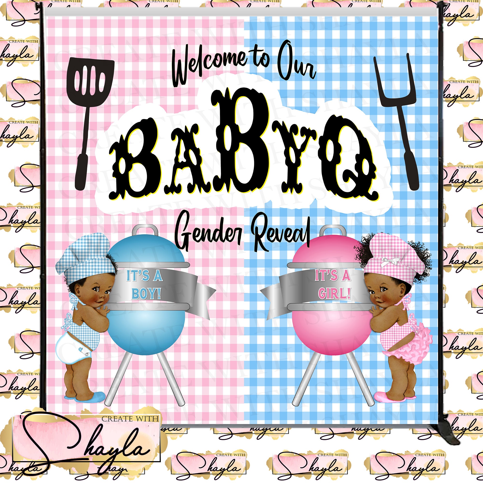 Babyq Gender Reveal Backdrop - Etsy