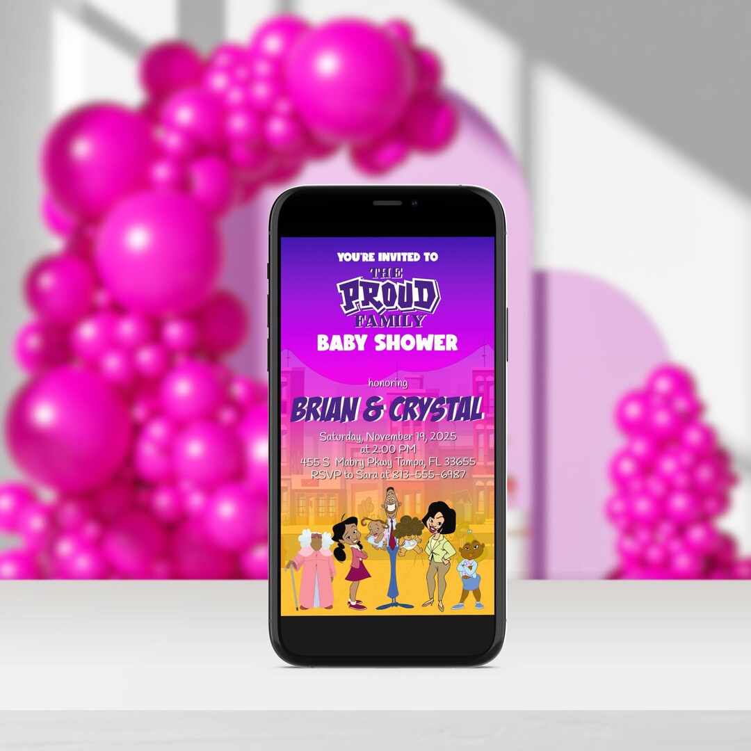 Proud Family Baby Shower Digital Phone Invitation | Bebe Cece Penny ...