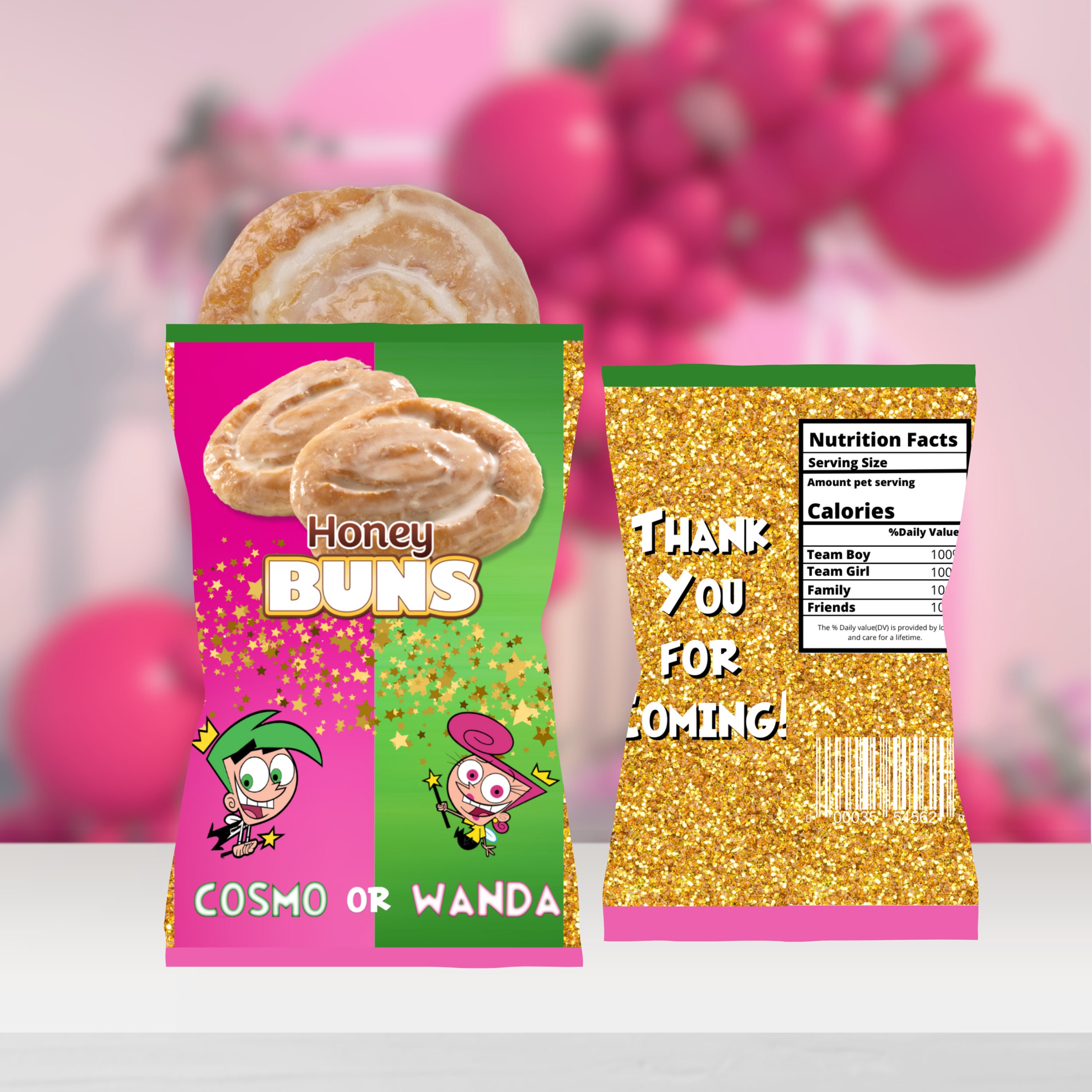 Fairly Odd Parents Honey Bun Wrapper Cosmo or Wanda Decor Candy Wraps ...