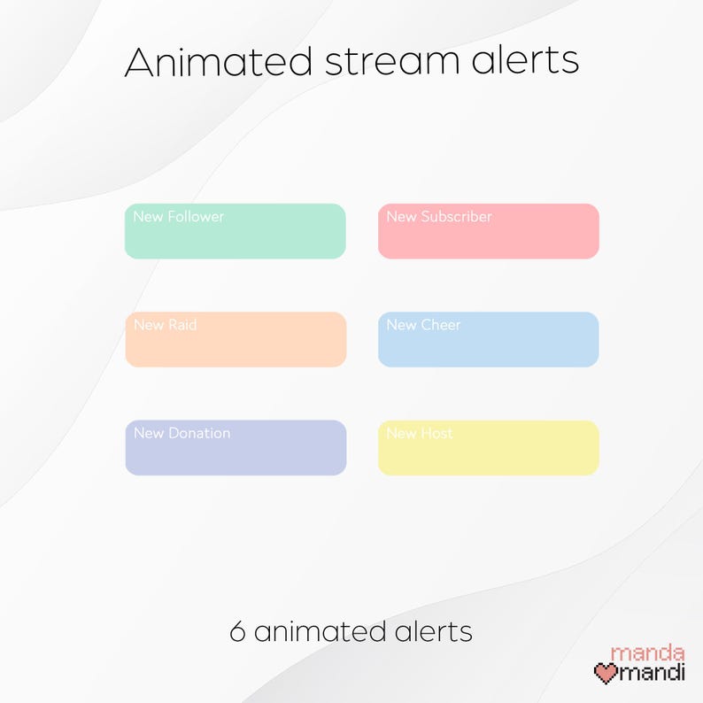 Animated Stream Alerts | Cute Pastel | 6x Twitch Alerts | 6x Stream ...