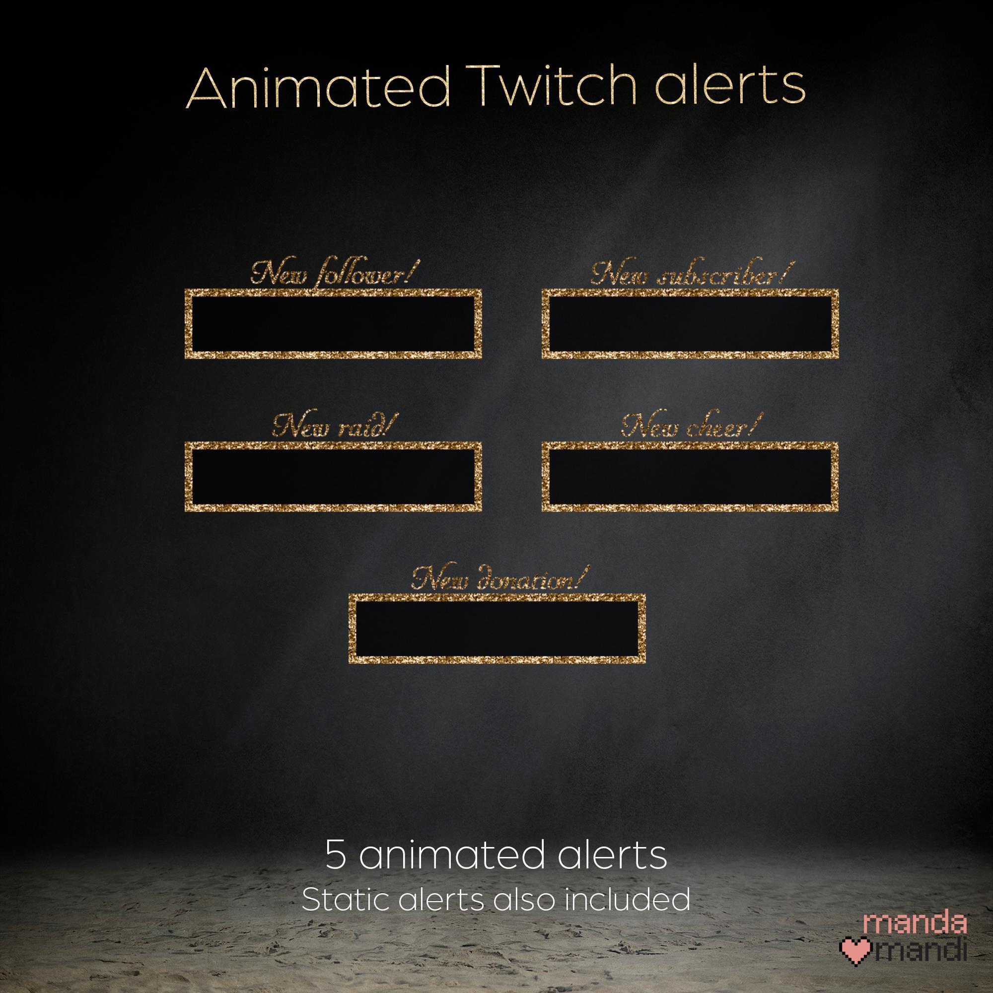Animated Stream Package | Luxury Marble and Sparkly Gold | Twitch ...