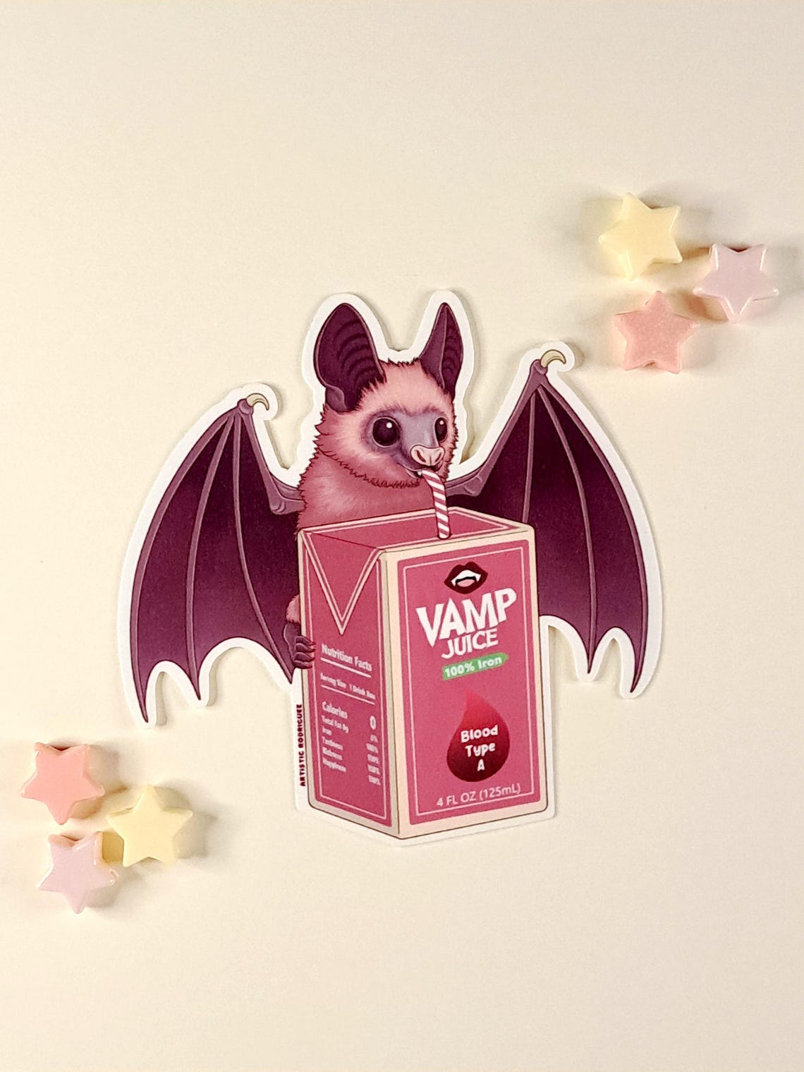 Vamp Juice Sticker | Bat | Animal Sticker | Vampire | Cute Food Decal ...