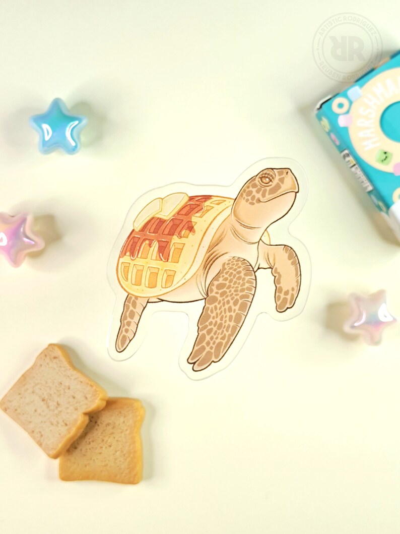 Waffle Sea Turtle Acrylic Pin Sea Turtle Breakfast Cute Food Pin - Etsy