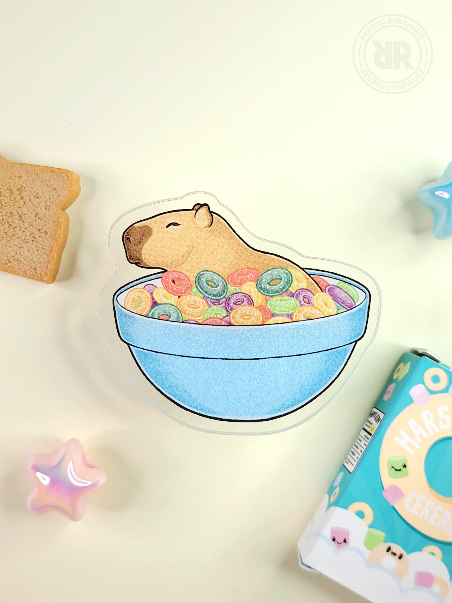 Cereal Capybara Acrylic Pin | Breakfast Foodie Pin - Etsy