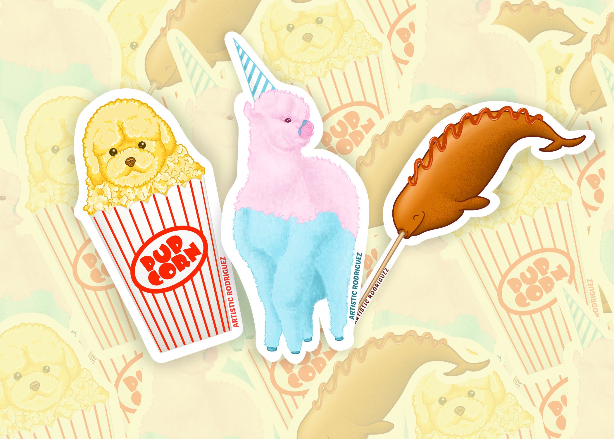 Carnival Snacks Sticker Pack | Sweets | Food Sticker Pack | Cute ...