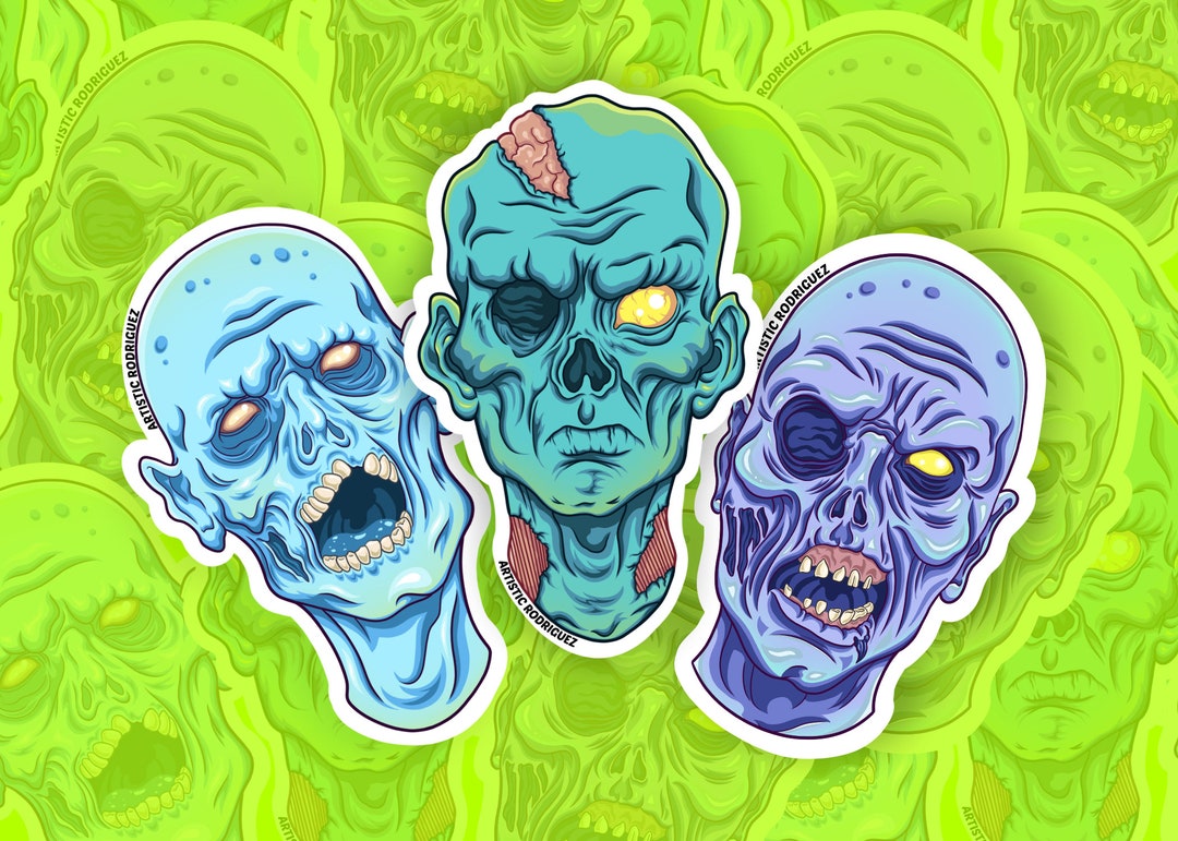 Zombie Sticker Pack | Scary Stickers | Spooky | Undead | Horror ...
