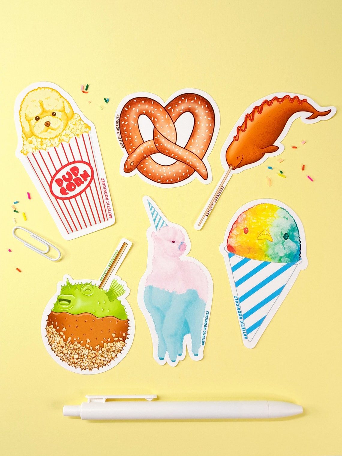 Carnival Snacks Sticker Pack Sweets Food Cute Stickers - Etsy