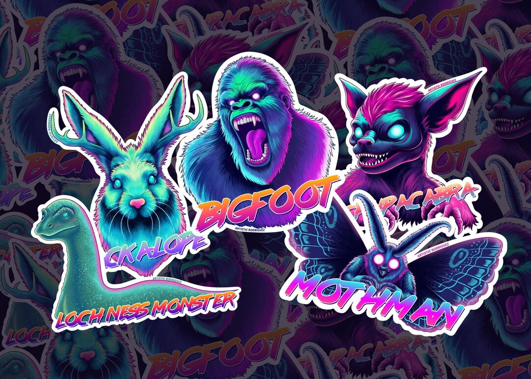 Cryptid Monsters | Folklore Creatures | Creepy Stickers | Monster ...