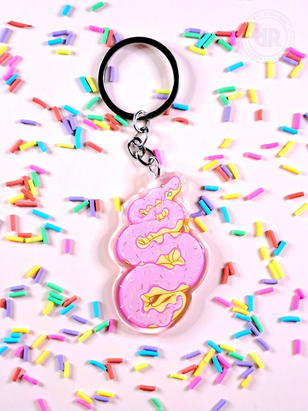 Donut Snake Keychain Animal Keychain Sweet Keychain - Etsy