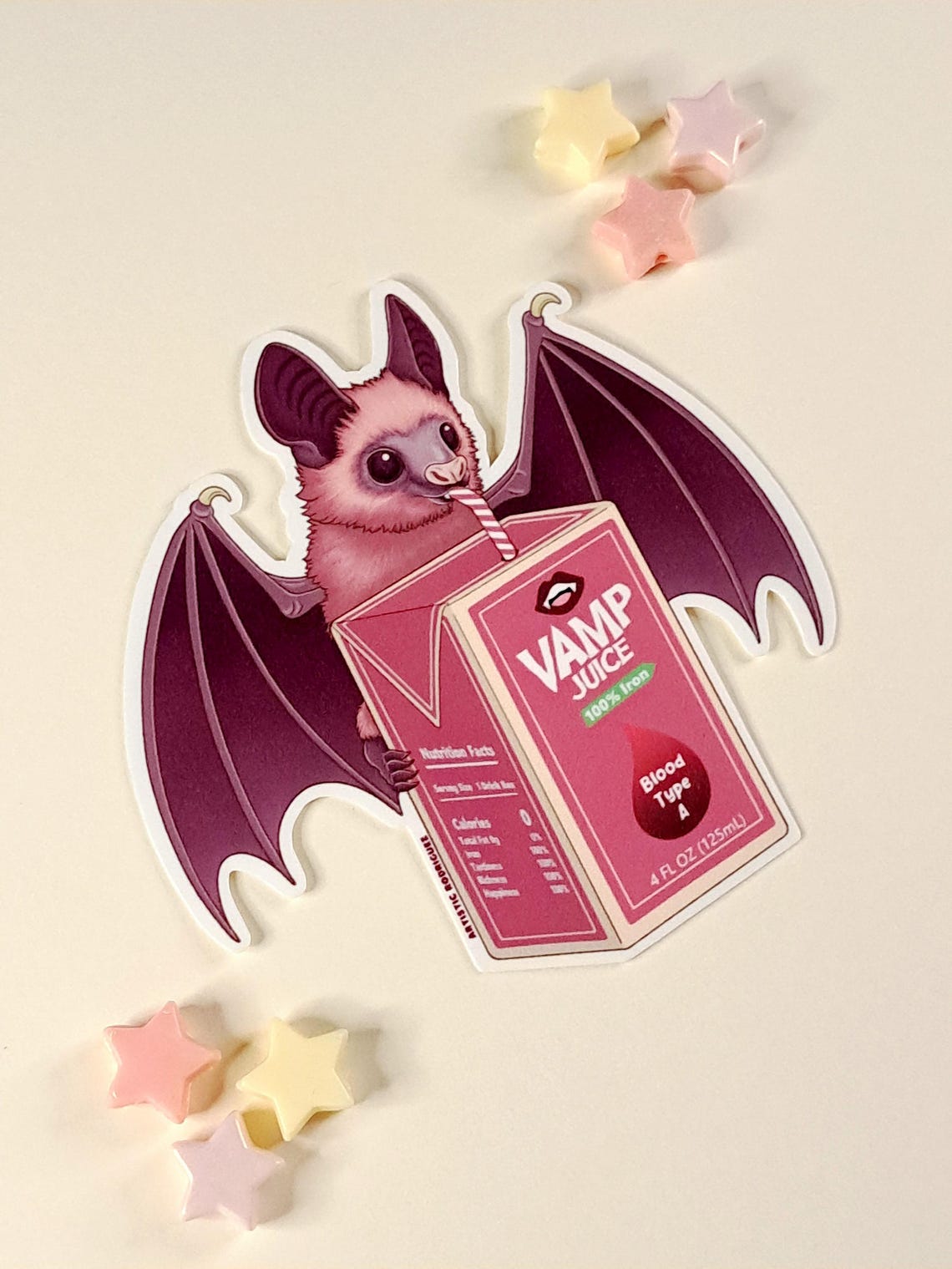 Vamp Juice Sticker | Bat | Animal Sticker | Vampire | Cute Food Decal ...