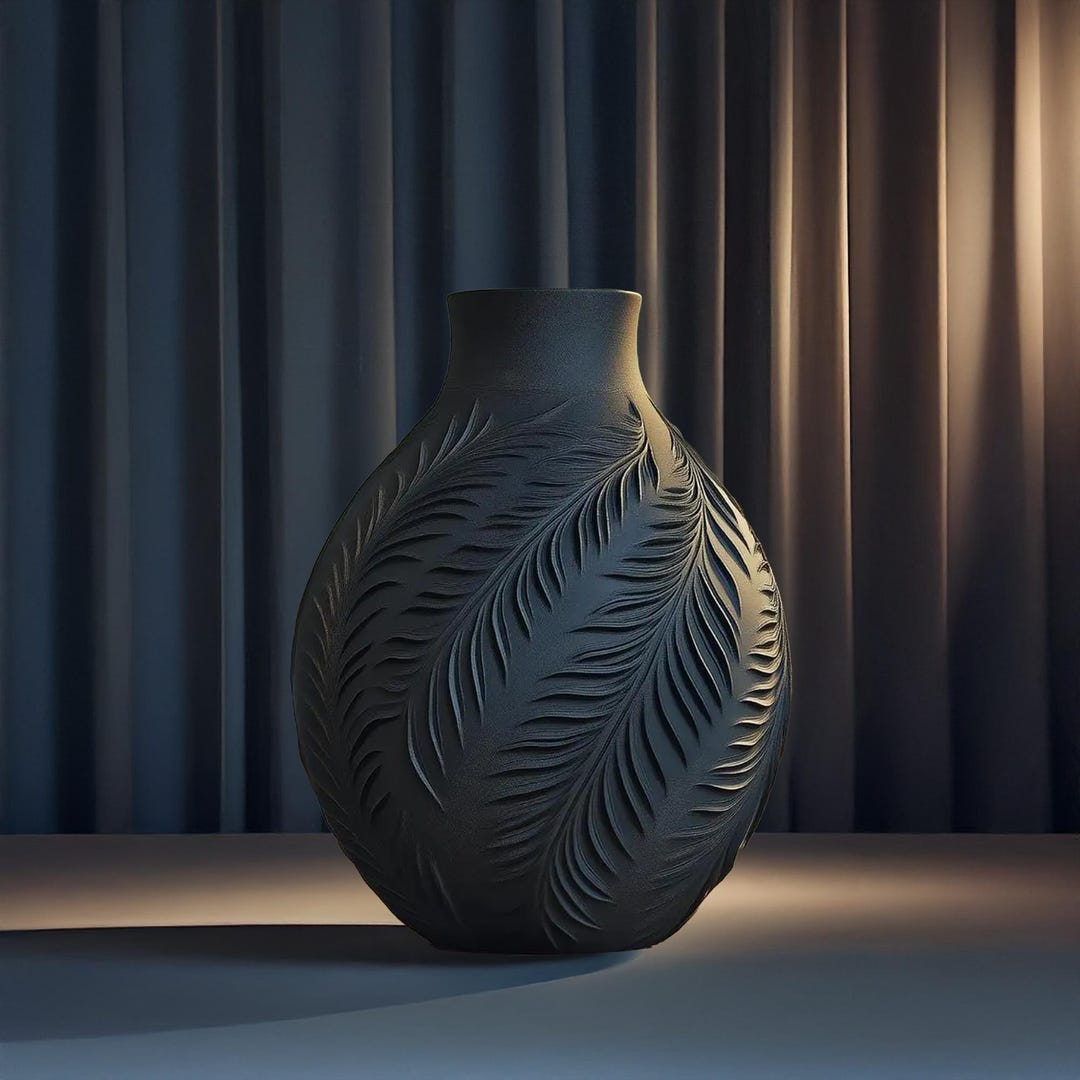 Modern Textured Leaf Pattern Vase, Home Decor, Modern Vase - Etsy