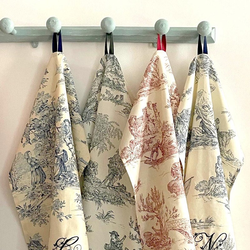 Toile Kitchen Towel - Etsy