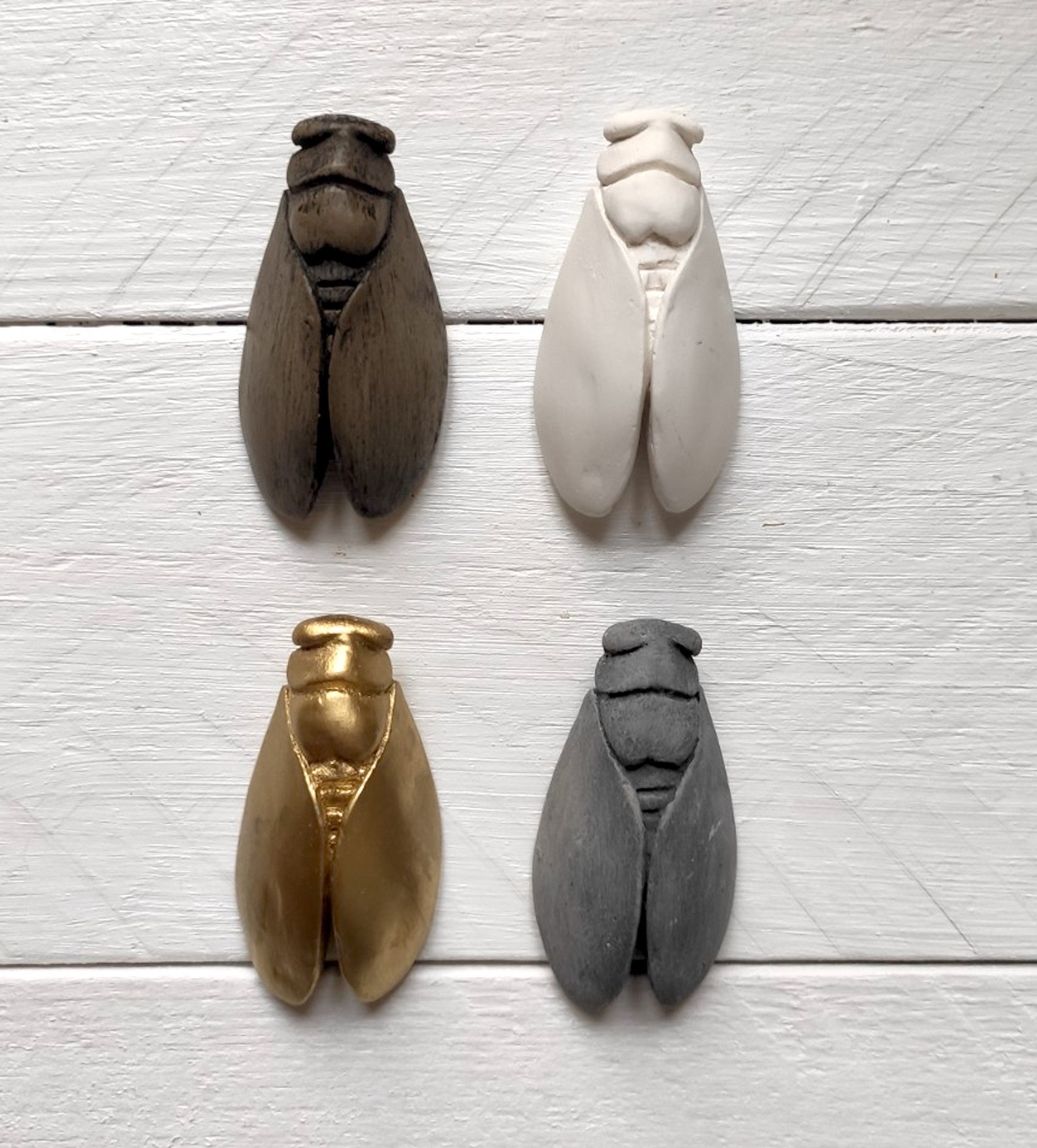 French Provence Cicada Figurine, Magnet, Insect, Bug, Set of 4 - Etsy