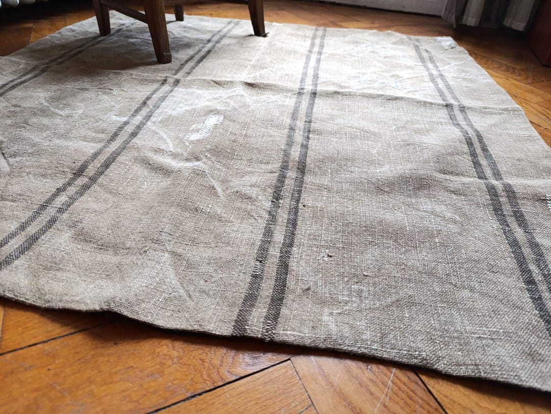 Authentic French Vintage Grain Sack Area Rug - Etsy