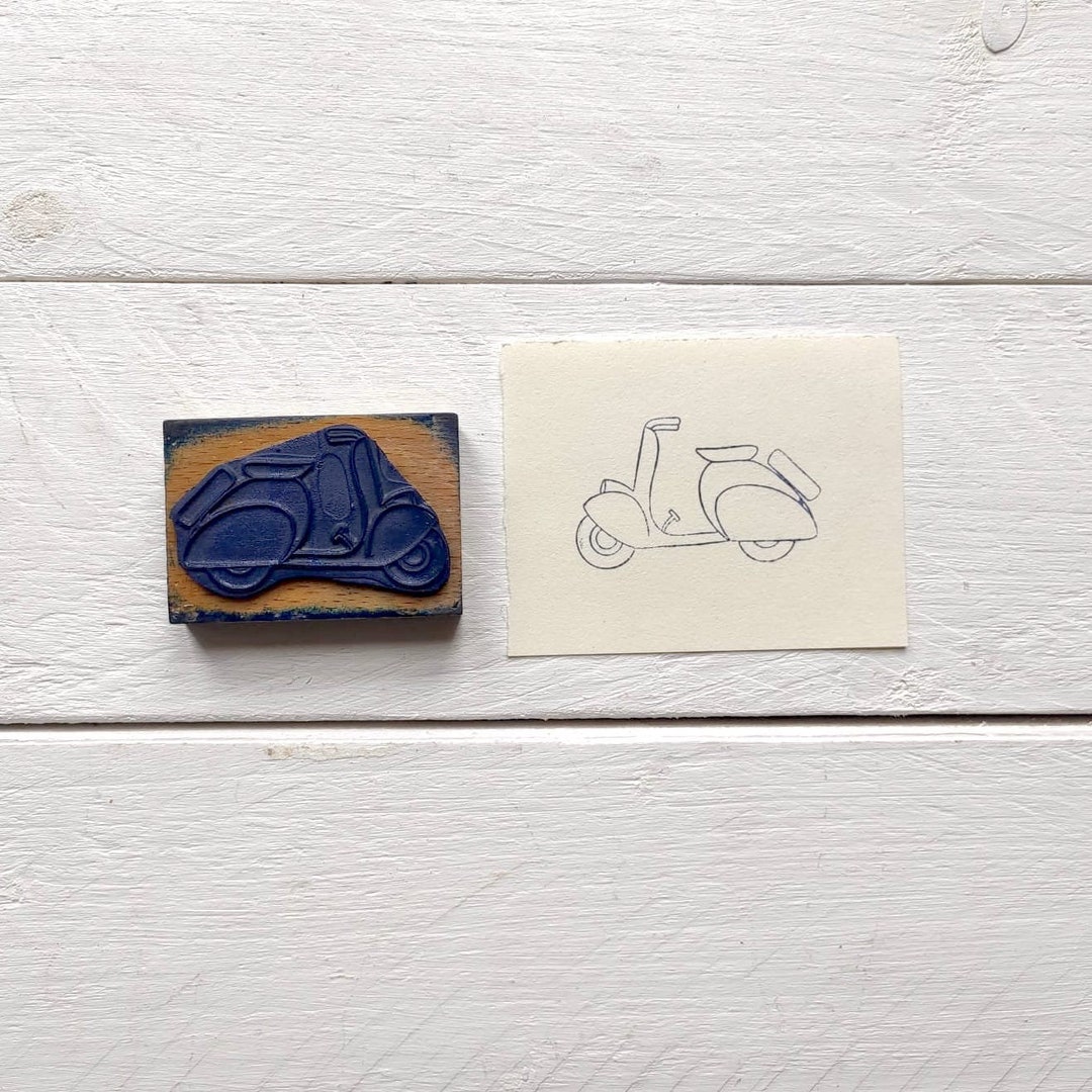 Vintage Vespa Rubber Stamp, Motorcycle - Etsy