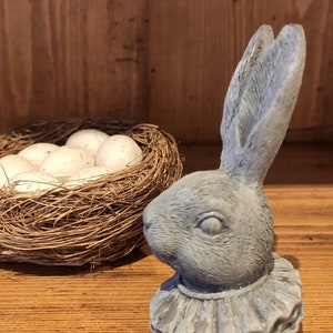Rabbit Head With Victorian Collar Figurine, Resin, Easter Decor, Shelf ...