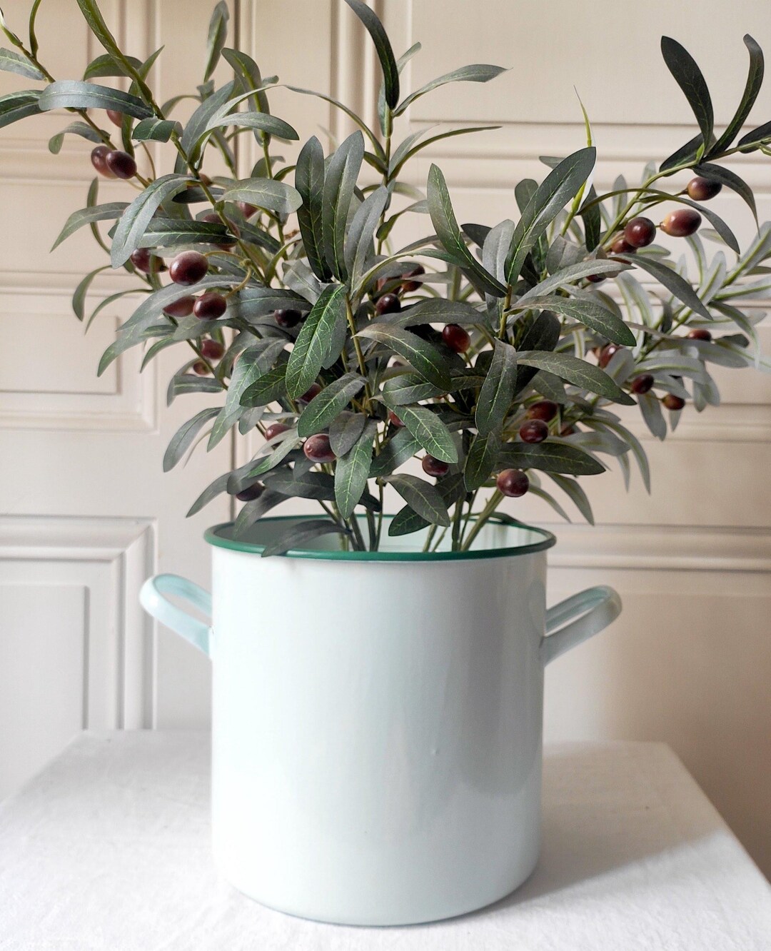 Large Vintage Mint Green Enamelware Pot With Lid - Etsy