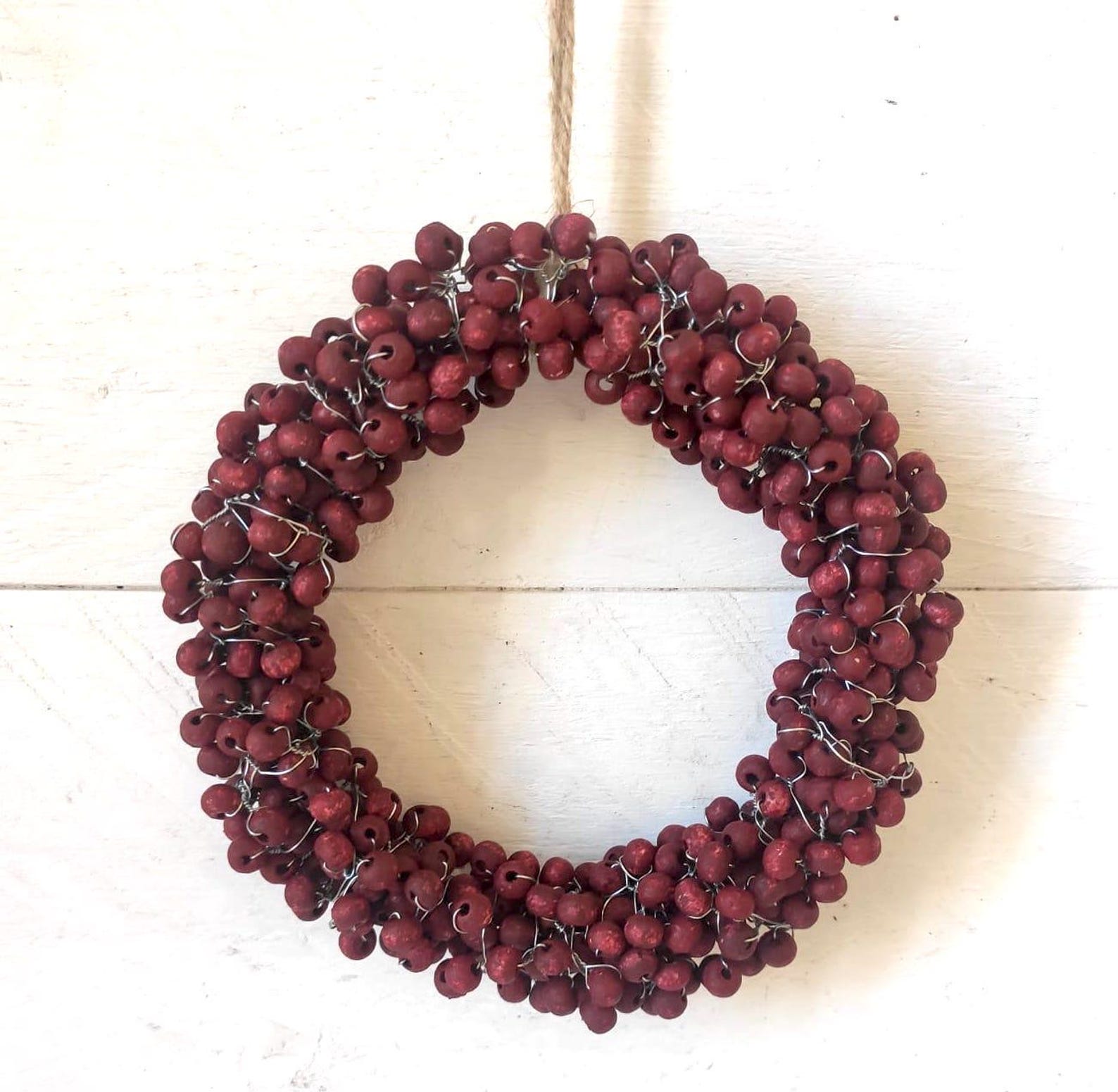 Pretty Wooden Berry Wreath, Farmhouse Decor - Etsy
