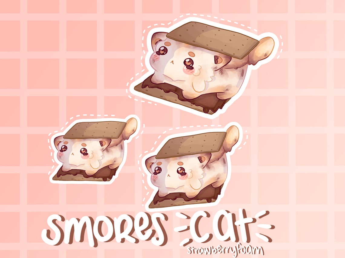 Smores Cats • Cute Food Animals Glossy or Matte Sticker • Die Cut - Etsy