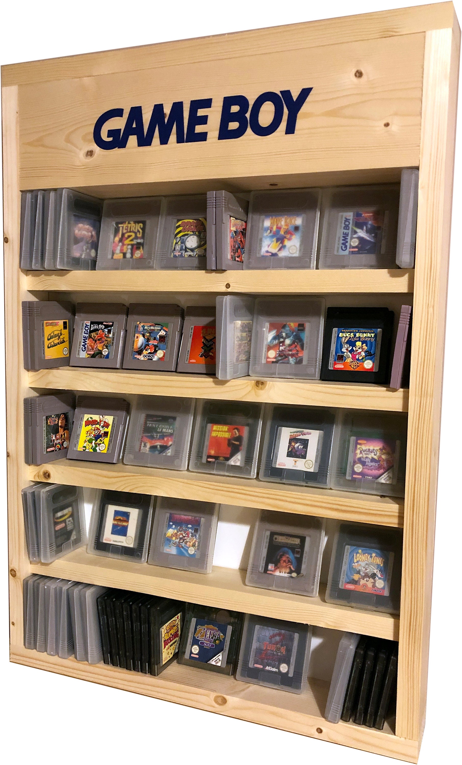 Gameboy and Gameboy Colour Cartridge Wooden Display Cabinet - Etsy UK