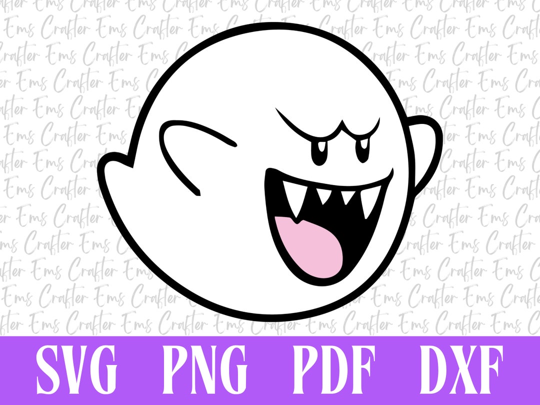 Super Mario Boo Ghost Color Layered Svg Png Pdf Dxf Mario Etsy