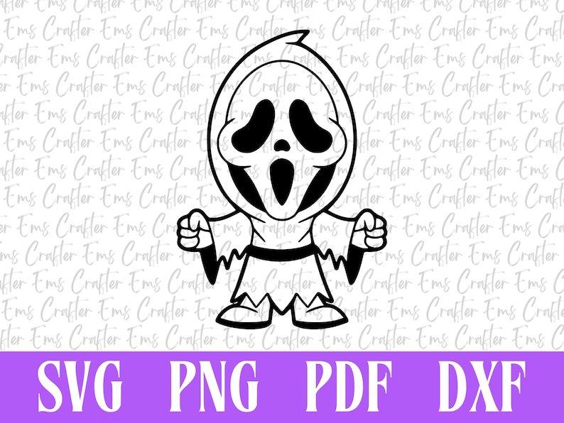 Scream OUTLINE SVG PNG Pdf Dxf Halloween Serial Killer - Etsy