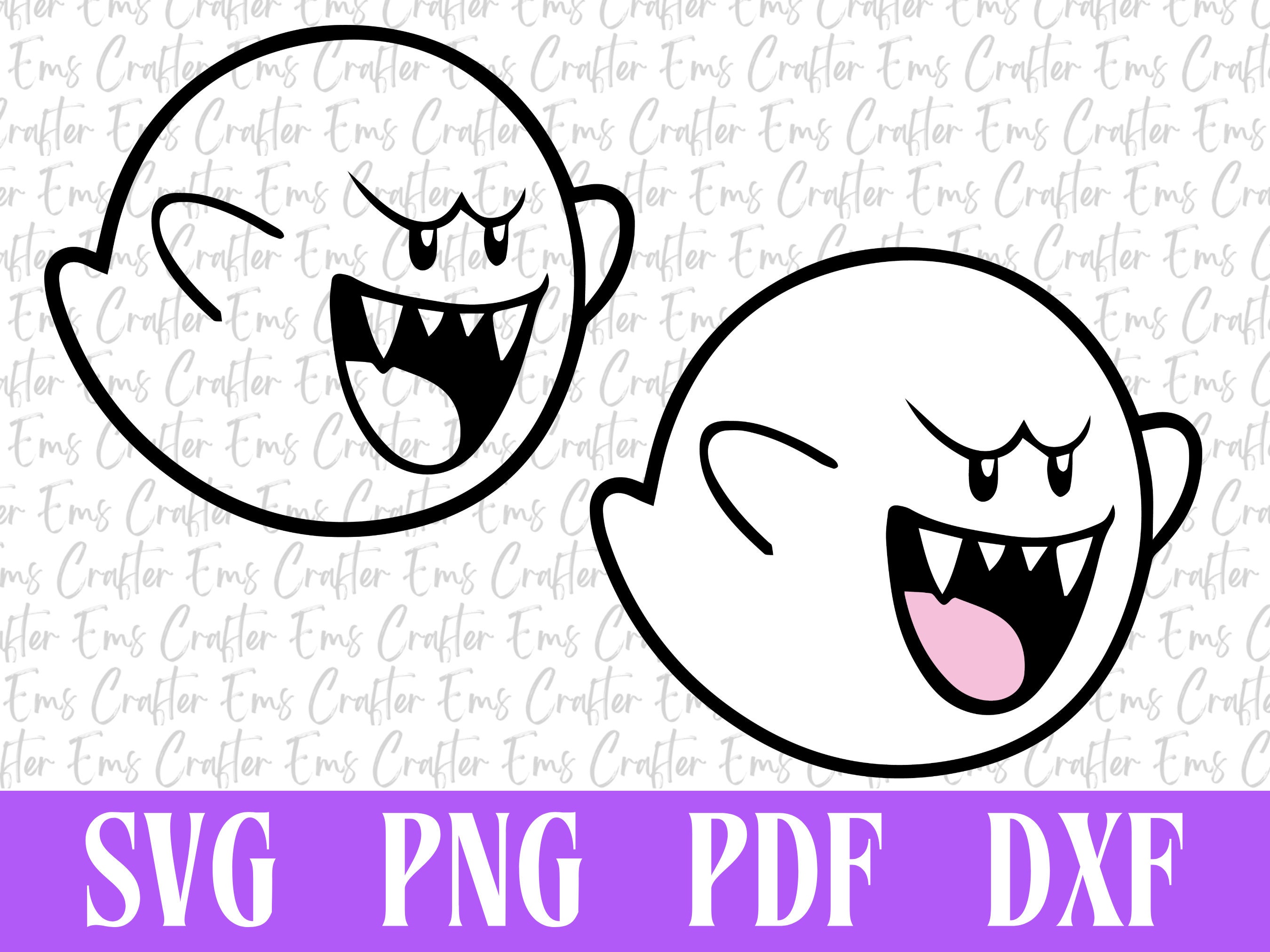 Super Mario Boo Ghost Color LAYERED and OUTLINE SVG Png Pdf - Etsy
