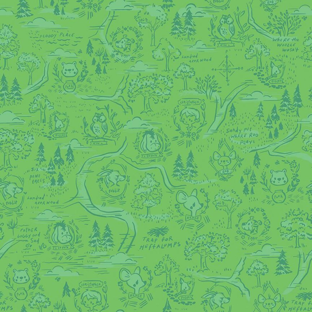 100 Aker Woods by Jill Howarth for Riley Blake Designs C15171 Green - Etsy