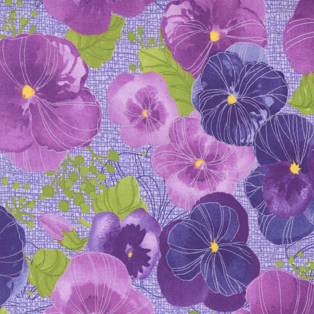 Pansy's Posies by Robin Pickens for Moda Fabrics 48720-13 Lavender - Etsy