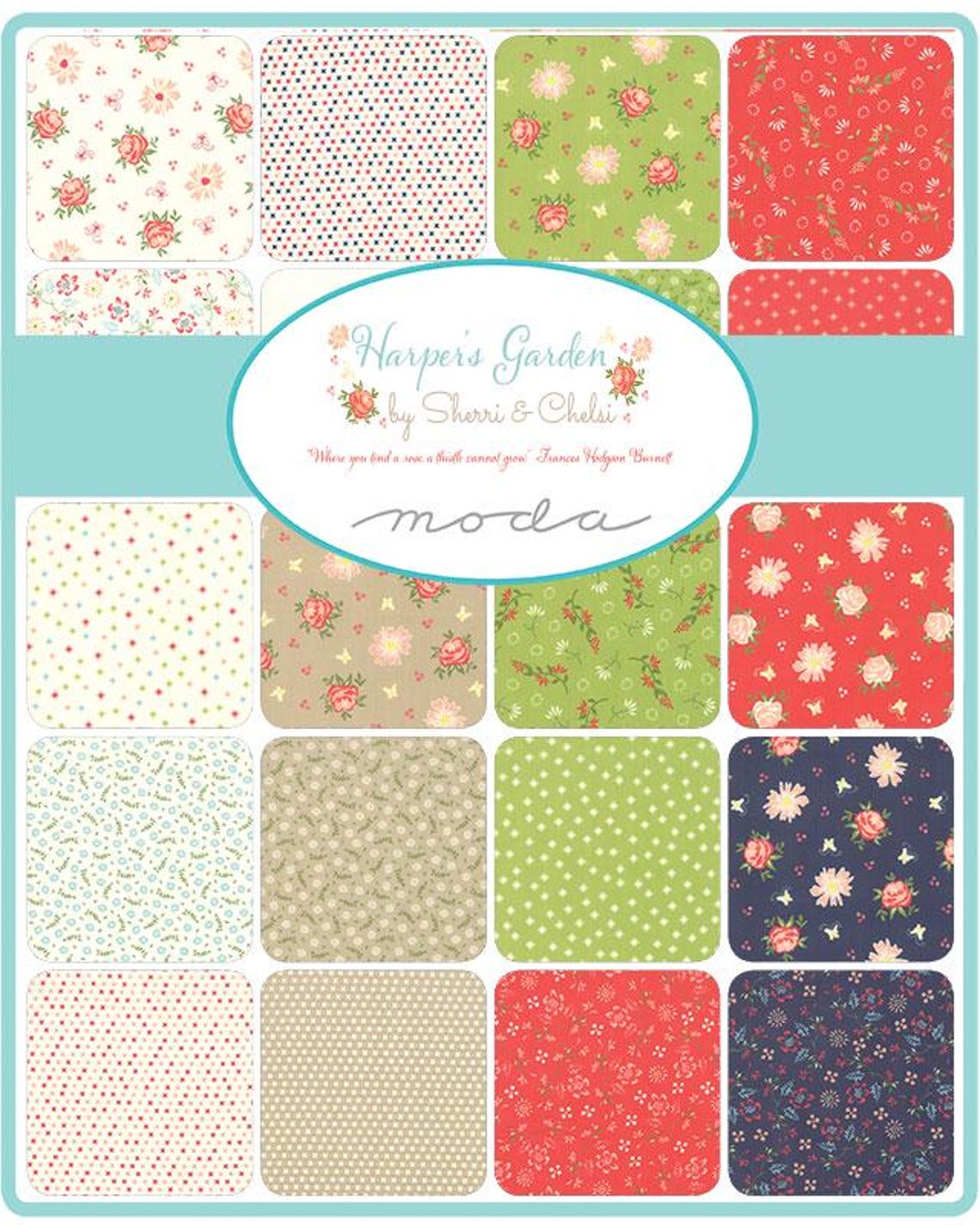 Harper's Garden by Sherri & Chelsi for Moda Fabrics, Rare OOP Item ...