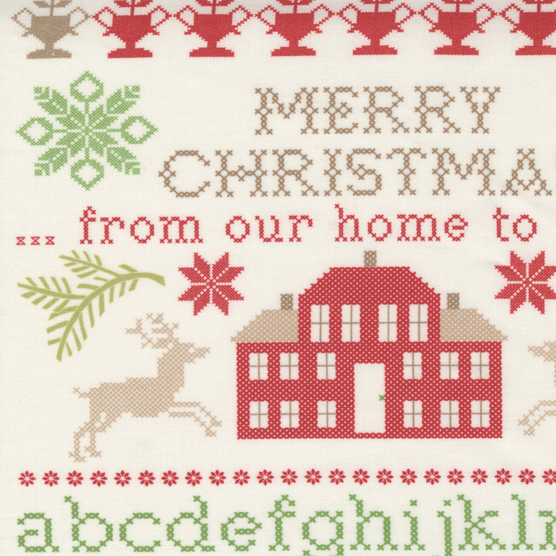 Christmas Stitched by Fig Tree & Co for Moda Fabrics Panel 20448-11 ...