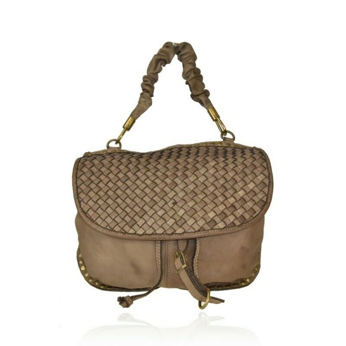 BZNA Bag Valona Taupe Italy Designer Leather Shoulder Leather - Etsy