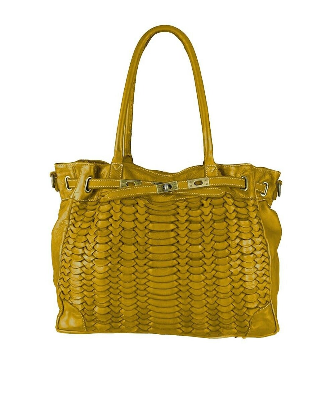 BZNA Bag Miranda Yellow Vintage Designer Business Women's Handbag ...