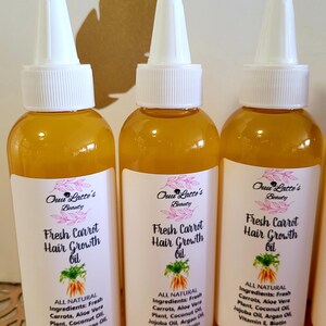 FRESH CARROT Hair Growth Oil/with Aloe Vera/moisturizer/hot Oil ...