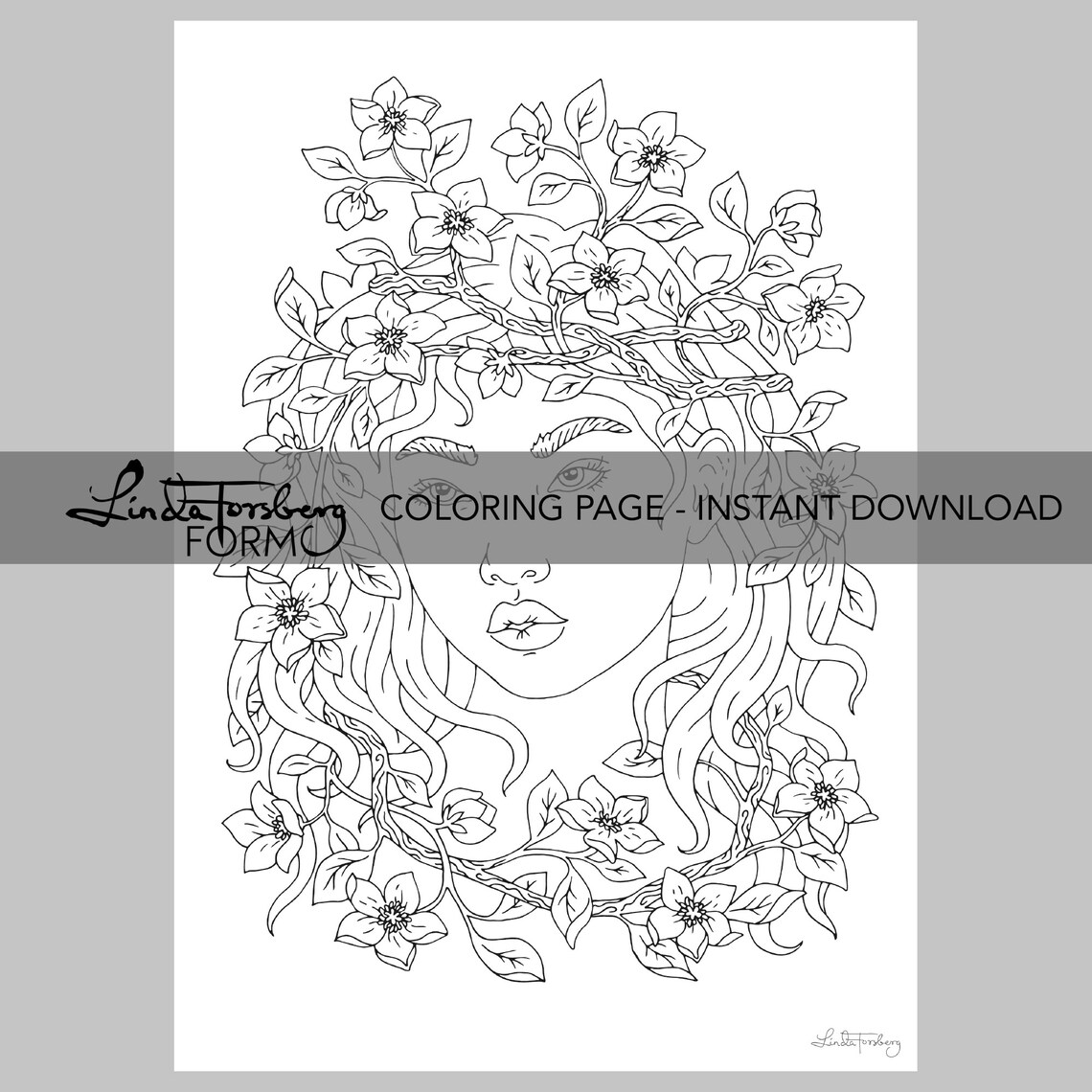 Hanami, PDF Coloring Page, Instant Download Printable File for Adults ...