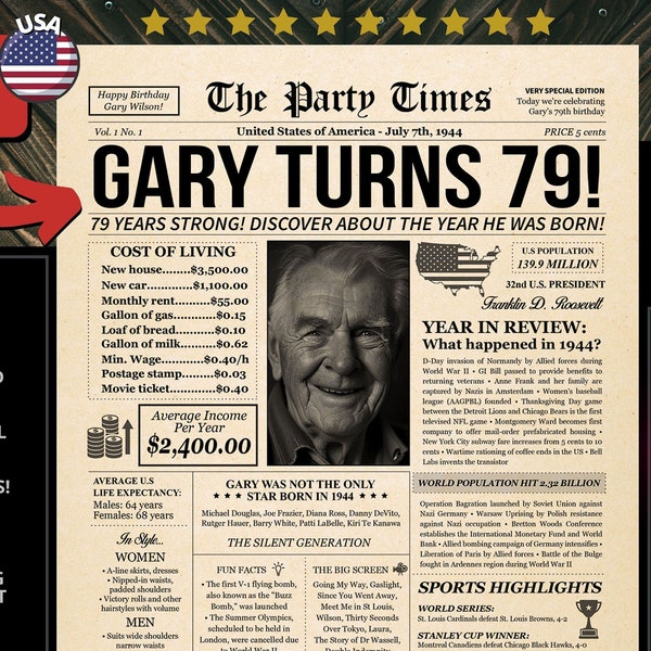 Back in 1944 Party Decor - Etsy