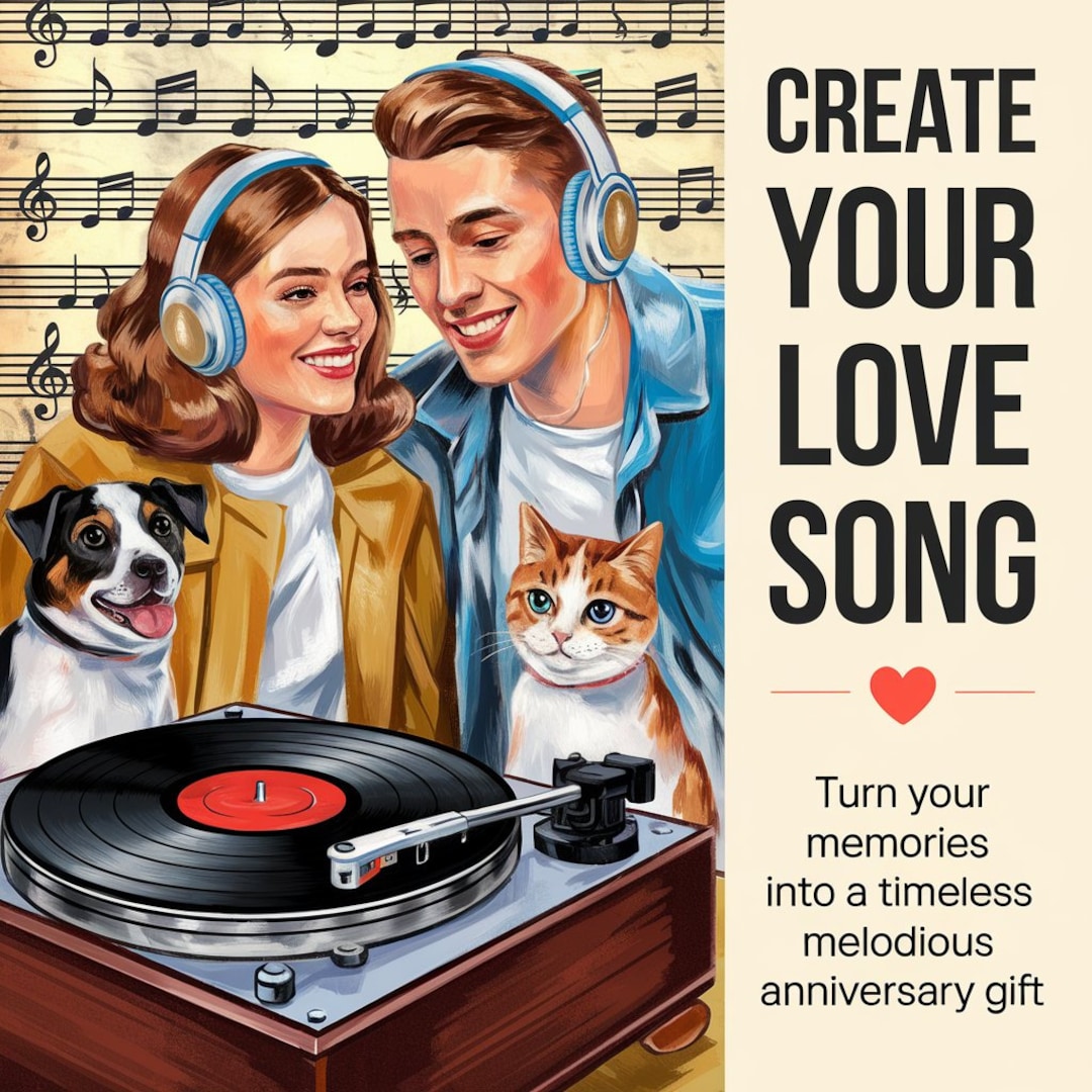 Custom Song for Your Love Story Capture Your Love in Music Unique Gift ...